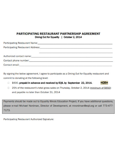 6+ Restaurant Partnership Agreement Examples in MS Word | Google Docs ...