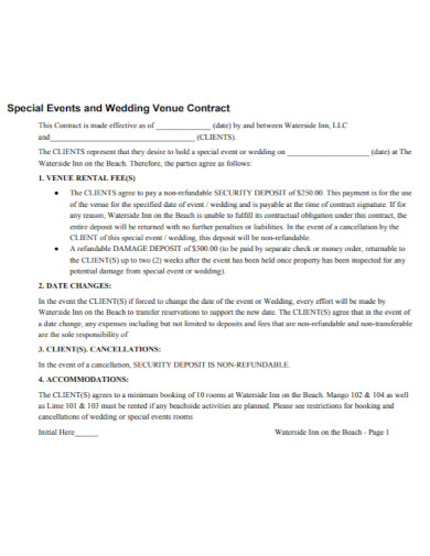 Wedding Event Contract - 10+ Examples, Format, Pdf | Examples
