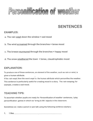 37+ Personification Definition and Examples - PDF, Docs | Examples