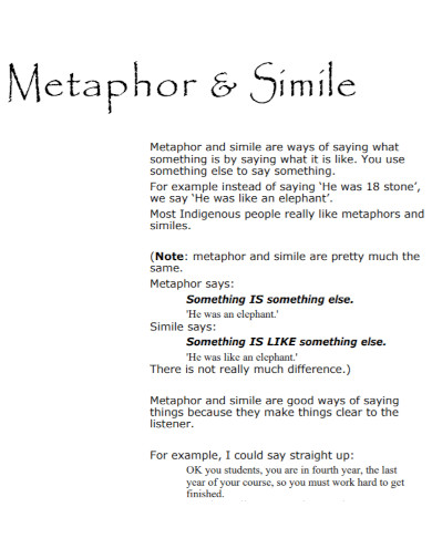 36+ Examples of a Simile - PDF | Examples