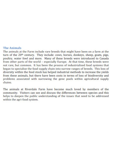 Animal Farm Business Plan - 3+ Examples, Format, Pdf | Examples