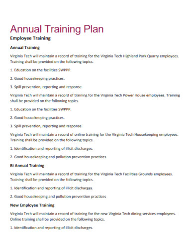 10+ Annual Training Plan Examples [ Company, Business, Employee ] | Examples