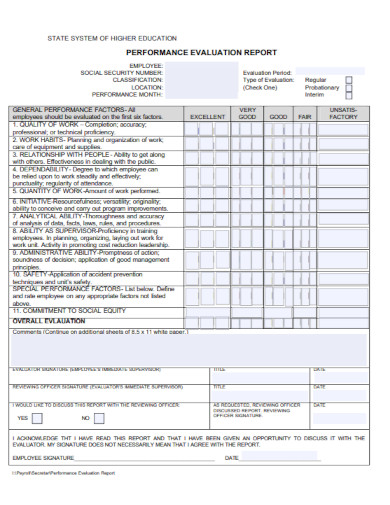 Employee Performance Evaluation Report - 6+ Examples, Format, Pdf