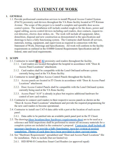 10+ Construction Statement of Work Examples [ Project, Company ...