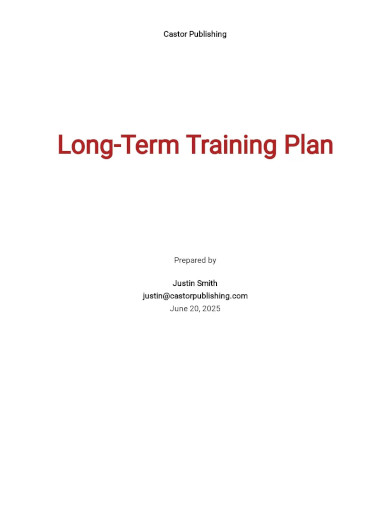 Long-Term Training Plan - 5+ Examples, Format, Pdf | Examples