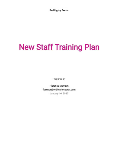 5+ New Staff Training Plan Examples in MS Word | Google Docs | Pages ...