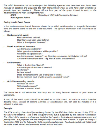 Risk Event Action Plan - 7+ Examples, Format, How to Write, Pdf