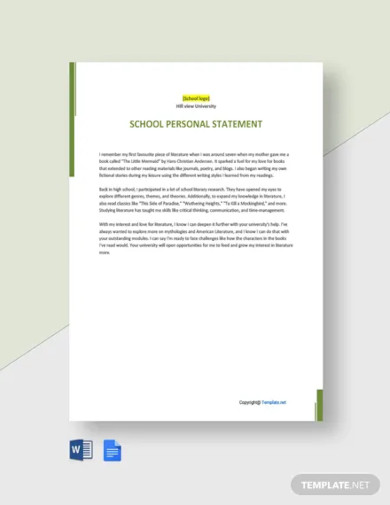  Short Personal Statement Examples 15 Personal Statement Examples 