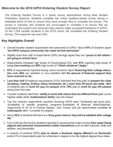 Student Survey Report - 10+ Examples, Format, Pdf | Examples