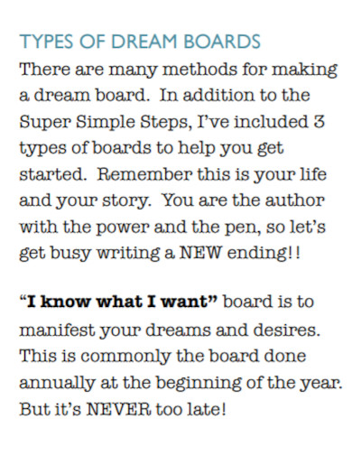 Dream Board - 100+ Examples, Format, Pdf | Examples