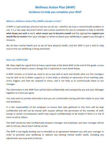 10+ Wellness Action Plan Examples [ Recovery, Health, Public ] | Examples