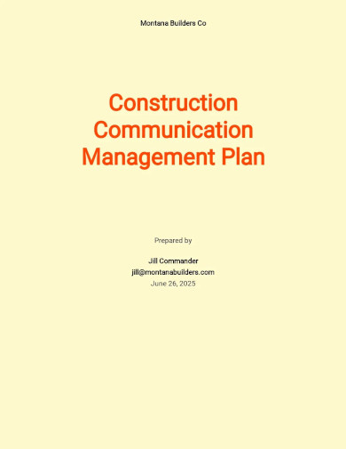 Construction Communication Management Plan - Examples, Word, Google ...