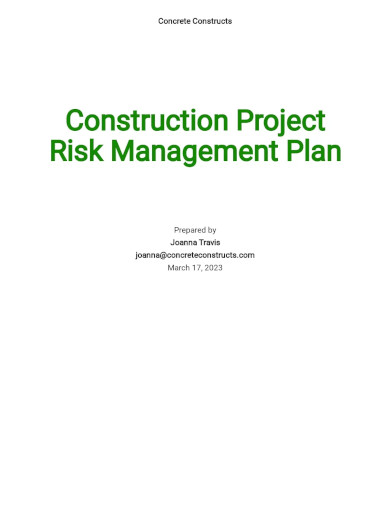 7+ Construction Project Risk Management Plan Examples in MS Word ...