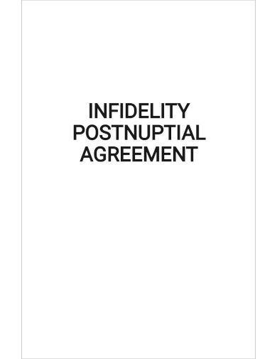 Infidelity Postnuptial Agreement - 3+ Examples, Format, Pdf | Examples