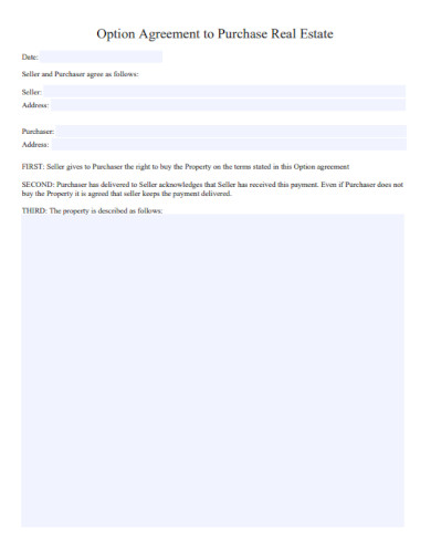 10+ Real Estate Purchase Option Agreement Examples [ Sale, Lease ...