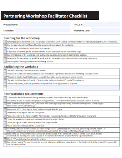Workshop Planning Checklist - 10+ Examples, Format, Pdf | Examples
