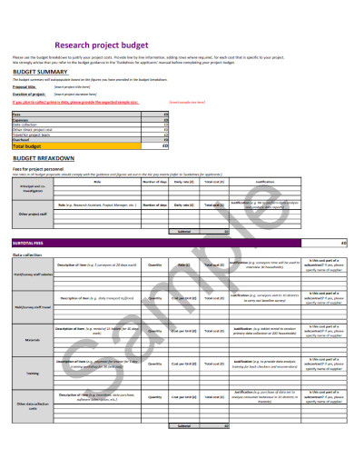 10+ Research Project Budget Examples [ Company, Business, Organization ...