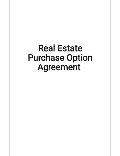 10+ Real Estate Purchase Option Agreement Examples [ Sale, Lease ...