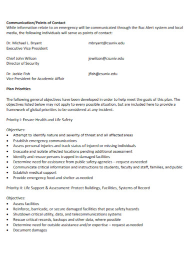 Safety Emergency Response Plan - Examples, Word, Google Docs, Pages ...