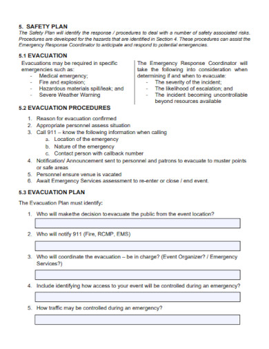 Safety Emergency Response Plan - Examples, Word, Google Docs, Pages ...