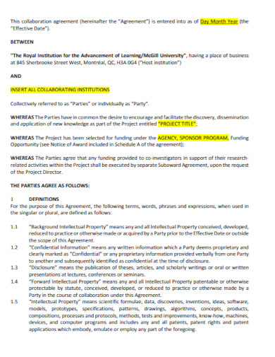 Partnership Collaboration Agreement - 3+ Examples in PDF