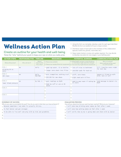 10+ Wellness Action Plan Examples [ Recovery, Health, Public ] | Examples