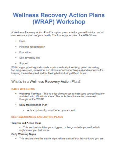 10+ Wellness Action Plan Examples [ Recovery, Health, Public ] | Examples