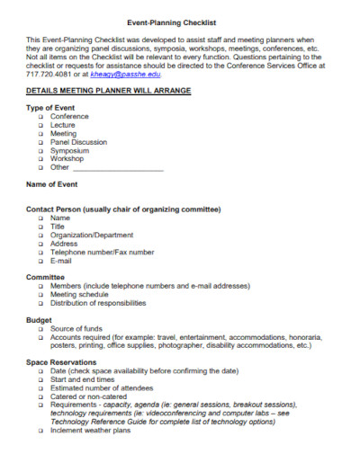 Workshop Planning Checklist - 10+ Examples, Format, Pdf | Examples