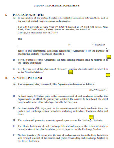 10+ Student Exchange Agreement Examples [ University, School ...
