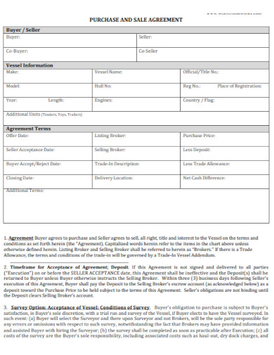 Boat PurchaseSale Agreement - 3+ Examples, Format, Pdf