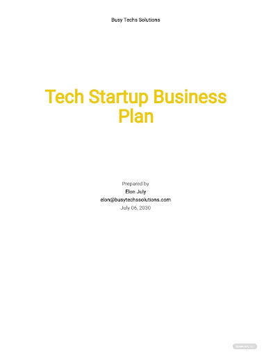 4+ IT Startup Business Plan Examples in PDF | Word | Pages | Google ...