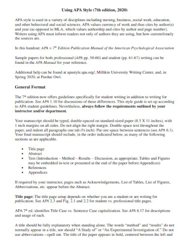 APA 7 - Example, Format, PDF | Examples