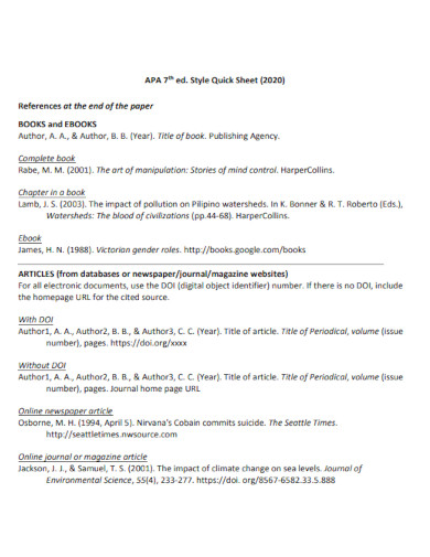 APA 7 - Example, Format, PDF | Examples