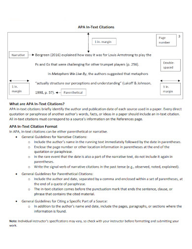 APA In-Text Citation - 24+ Example, How to Use, PDF