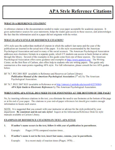 APA Citation - Examples, Format, PDF | Examples