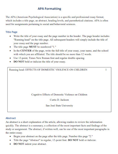 APA Title Page - Examples, Format, PDF | Examples