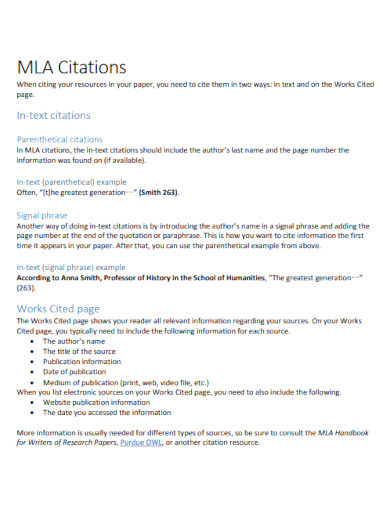 MLA Citation - Examples, Format, PDF | Examples