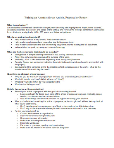 Abstract - Examples, PDF | Examples