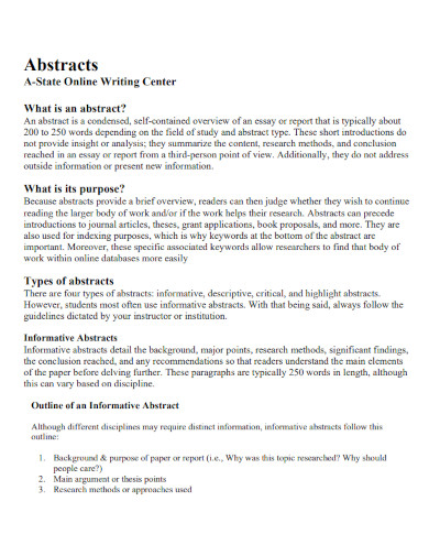 Abstract - Examples, PDF | Examples