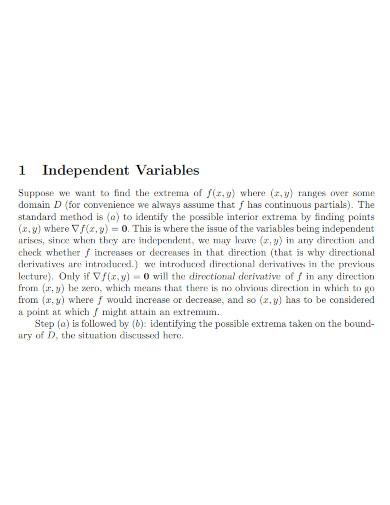 Independent Variable - Examples, PDF | Examples