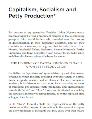 Socialism - 99+ Examples, Format, How to Distinguish, PDF