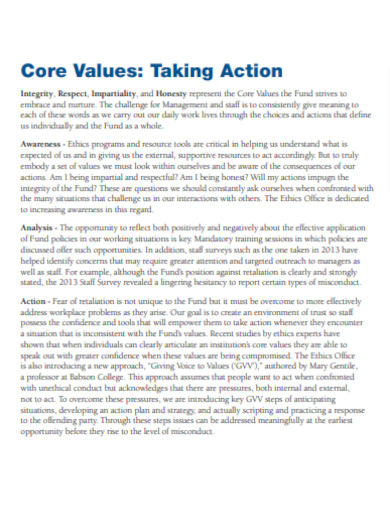 Core Values - Examples, PDF | Examples