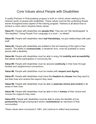 Core Values - Examples, PDF | Examples