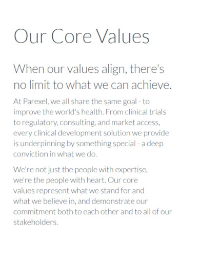 Core Values - Examples, PDF | Examples