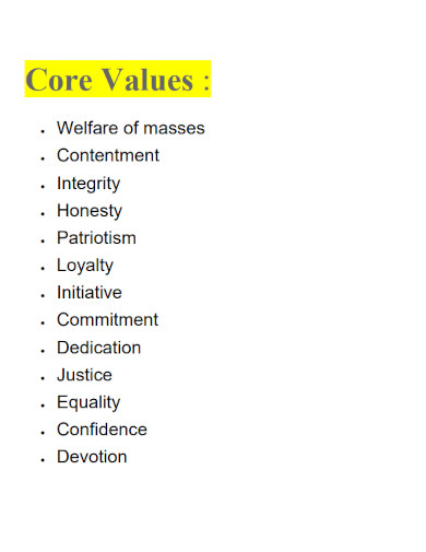 Core Values - Examples, PDF | Examples