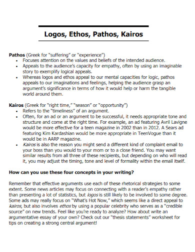 Ethos - Examples, PDF | Examples