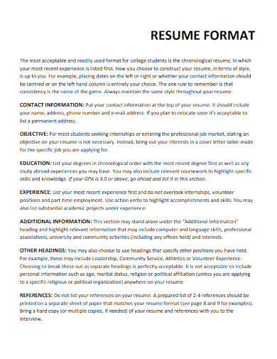 Resume Experience - Examples, PDF | Examples