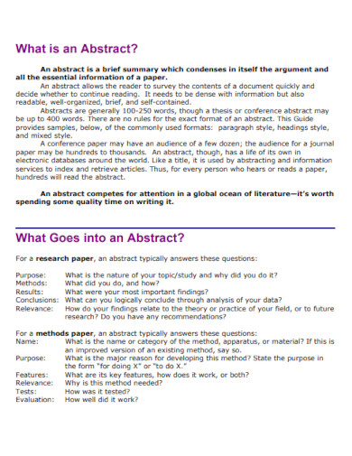 Abstract - Examples, PDF | Examples