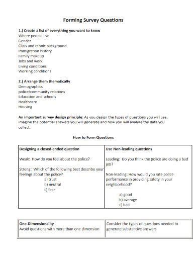 Survey Question - Examples, PDF | Examples
