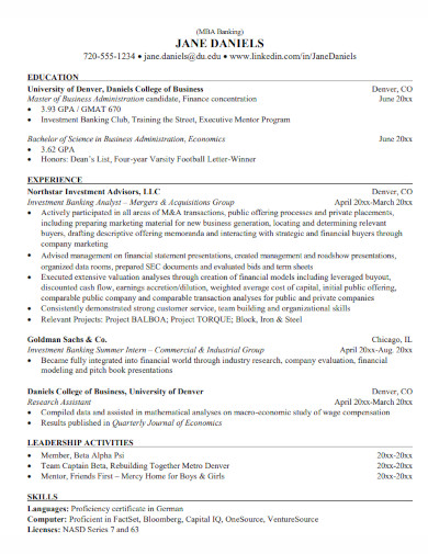 Resume Experience - Examples, PDF | Examples